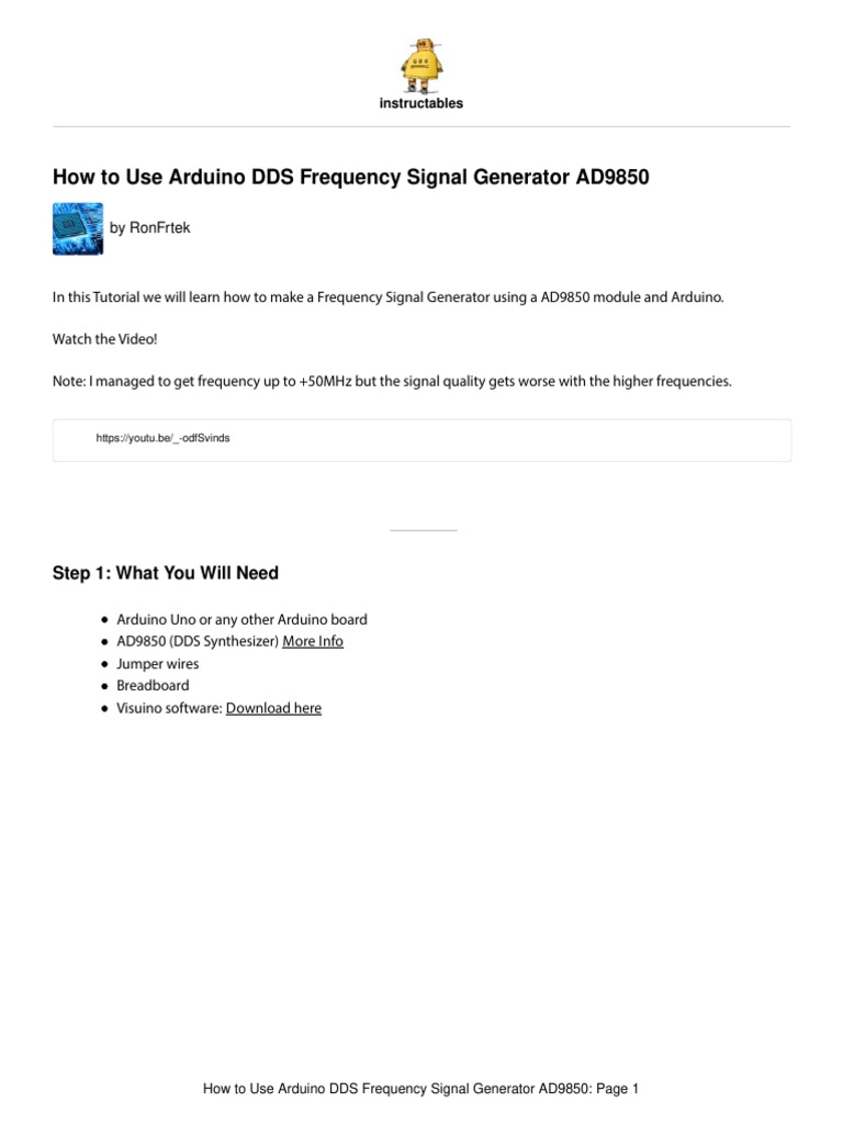 002 How to Use Arduino DDS Frequency Signal Generator | PDF | Arduino | Electronics