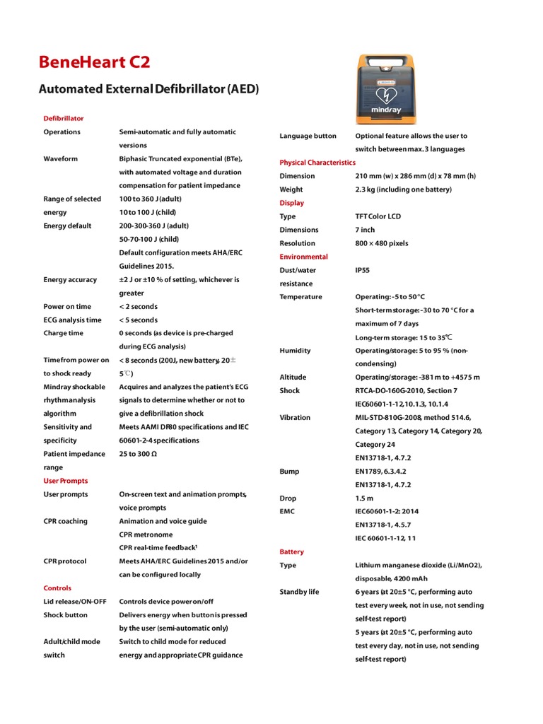 BeneHeart C2 Datasheet - EN | PDF