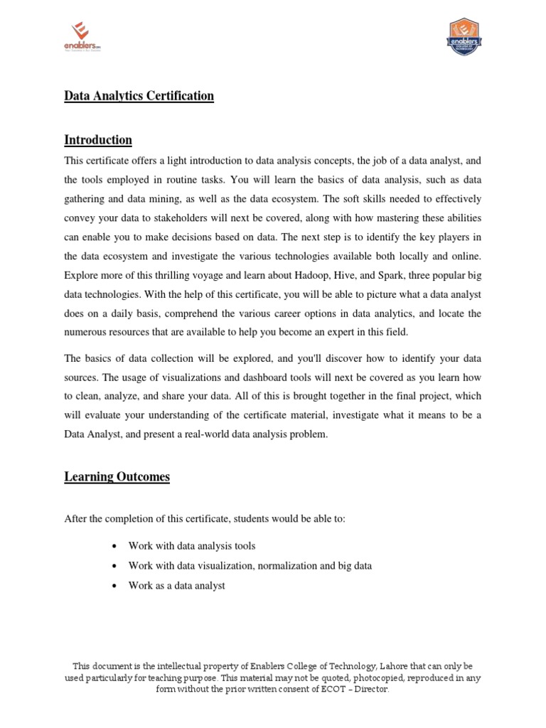 Data Analytics Brochure | PDF | Analytics | Data Analysis