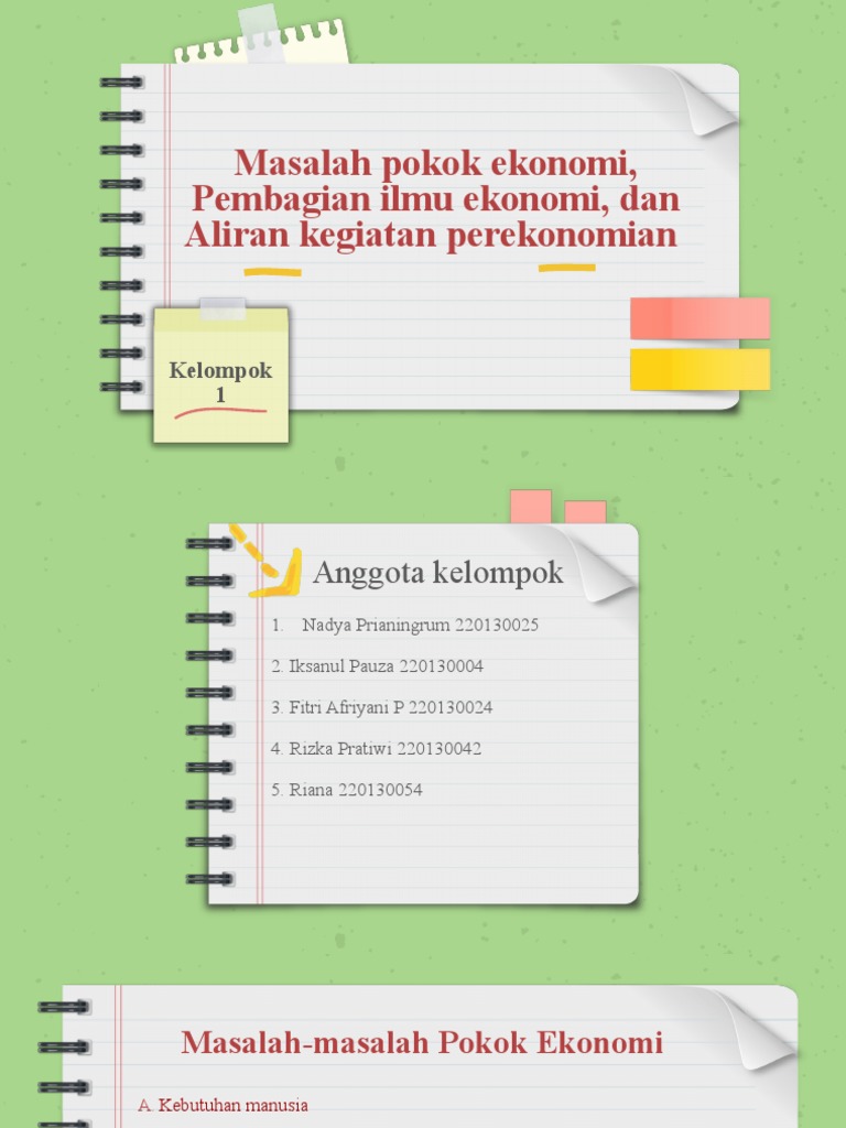 Masalah Pokok Ekonomi, Pembagian Ilmu Ekonomi Dan Aliran Kegiatan Perekonomian | PDF