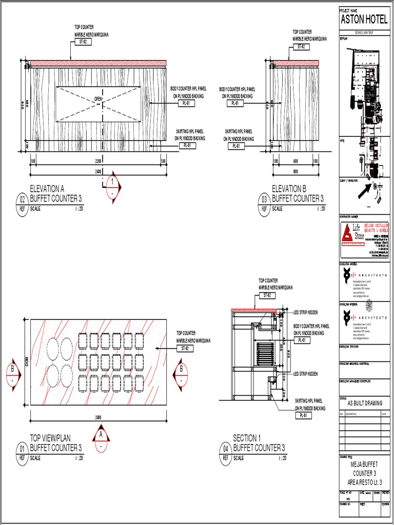 MEJA BUFFET COUNTER 3 AREA RESTO Lt. 3 | PDF