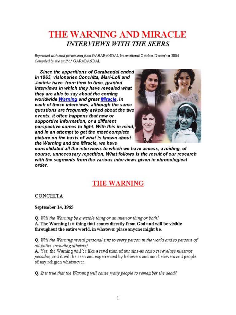 The Warning and Miracle | PDF | Mary, Mother Of Jesus | Miracle