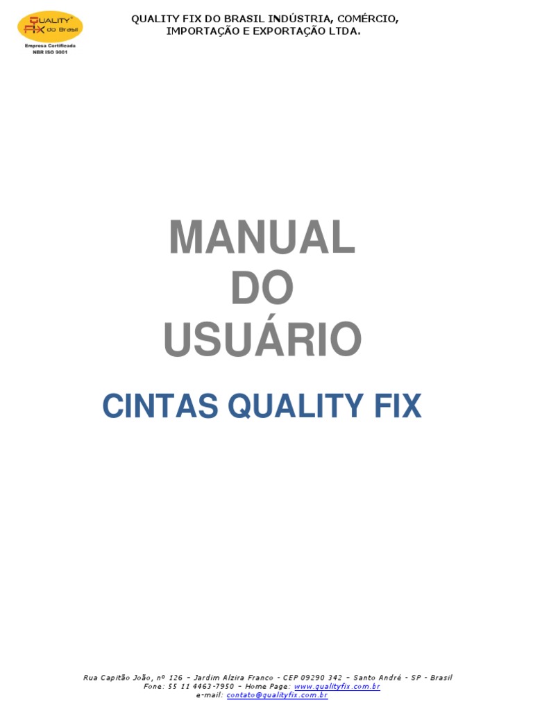 quality-fix_manual-do-usuario-cintas | PDF
