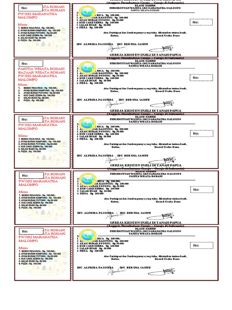 Kupon Bazaar HUT Gereja 2022 | PDF