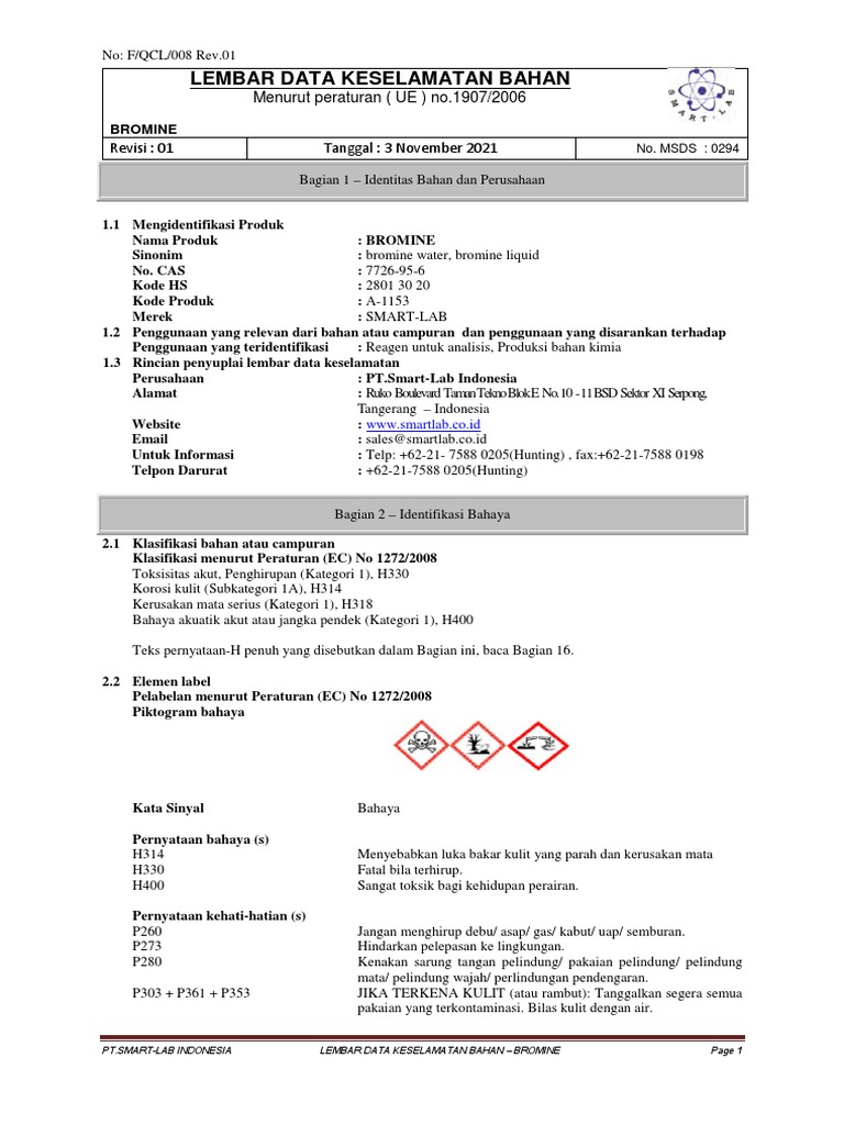 MSDS Brom (Indo) | PDF
