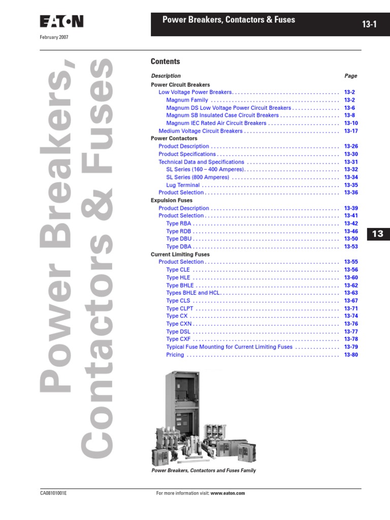 MW Eaton | PDF | Fuse (Electrical) | Alternating Current