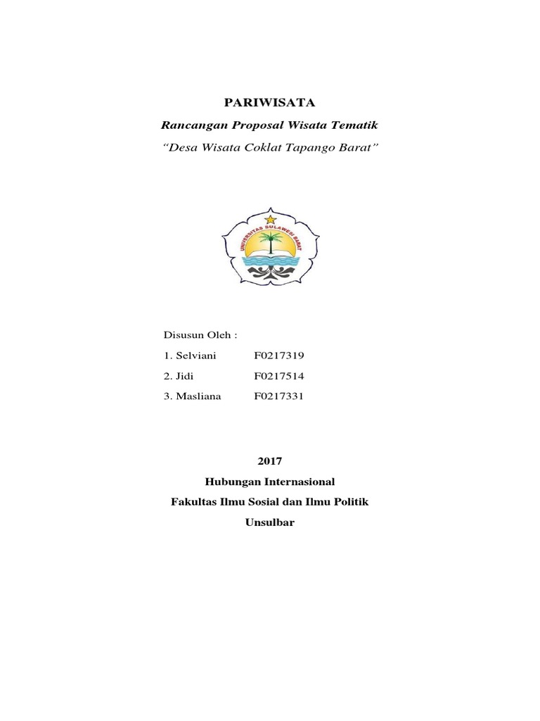 Proposal Desa Wisata Coklat Tapango Barat | PDF