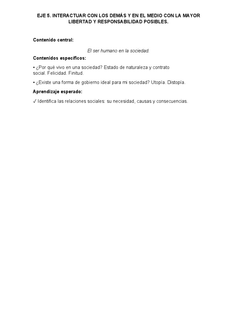 Eje 5 Interactuar Con Los Demás y en El Medio Con La Mayor Libertad y ...