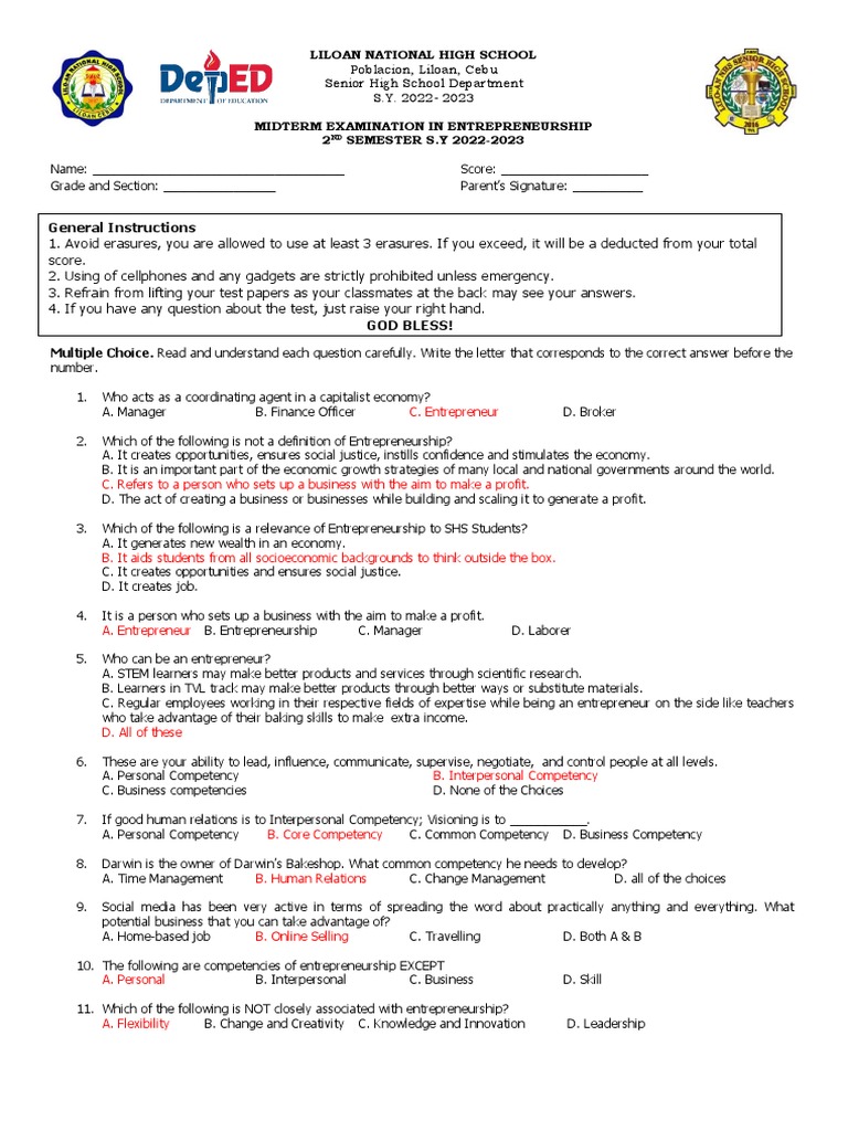 Entrep Midterm Exam | PDF | Entrepreneurship | Focus Group