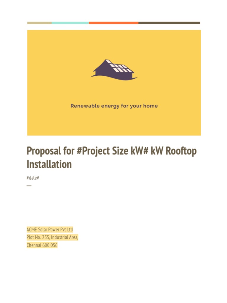 Rooftop Solar Installation Project Proposal Template | PDF ...