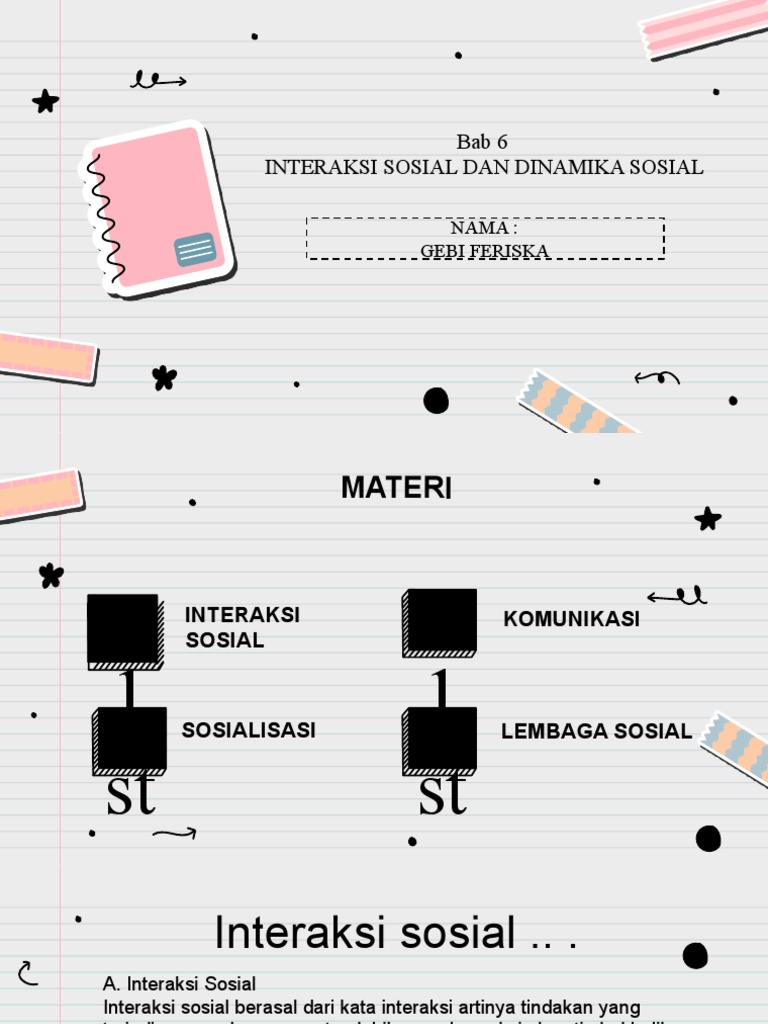 Bab 6 Interaksi Sosial Dan Dinamika Sosial: Nama: Gebi Feriska | PDF | Politik