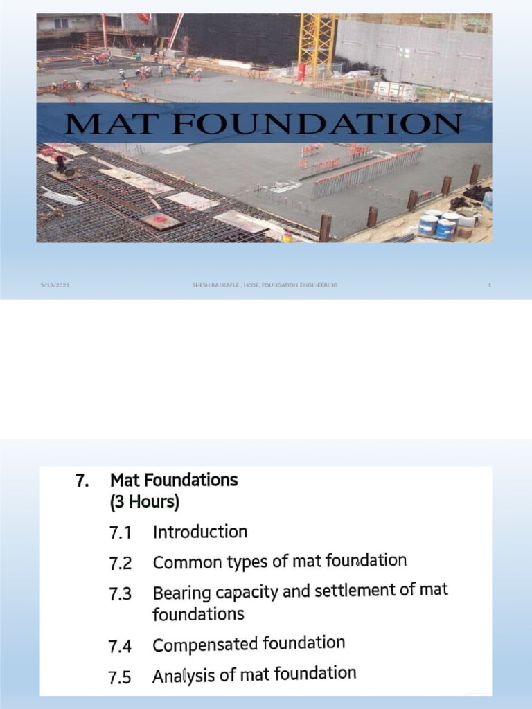 Chapter 7 (Mat Foundation) by Shesh Raj Kafle | PDF | Foundation (Engineering) | Building Technology