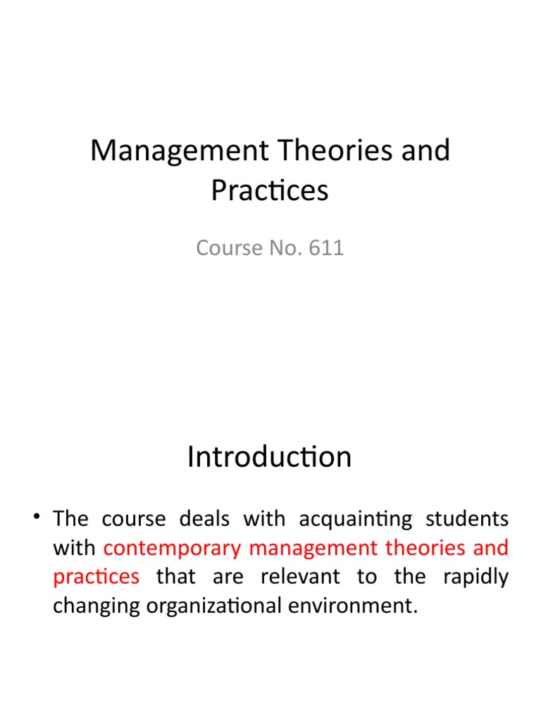 1 Management Theories and Practices | PDF | Human Resources | Planning