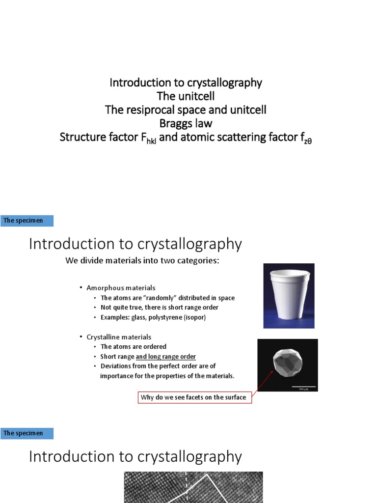 Crystallography Basics & Unit Cells | PDF | Crystal Structure | Materials