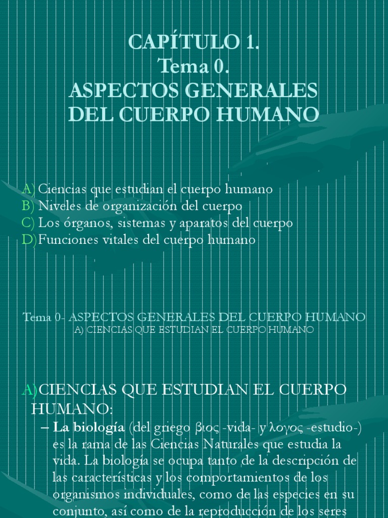 1.0. Aspectos Generales Del Cuerpo Humano | PDF | Músculo | Cuerpo humano