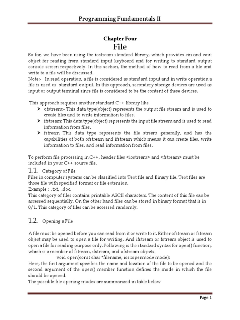 Chapter 4 - File | PDF | Computer File | Input/Output Chapter 4 - File | PDF | Computer File | Input/Output