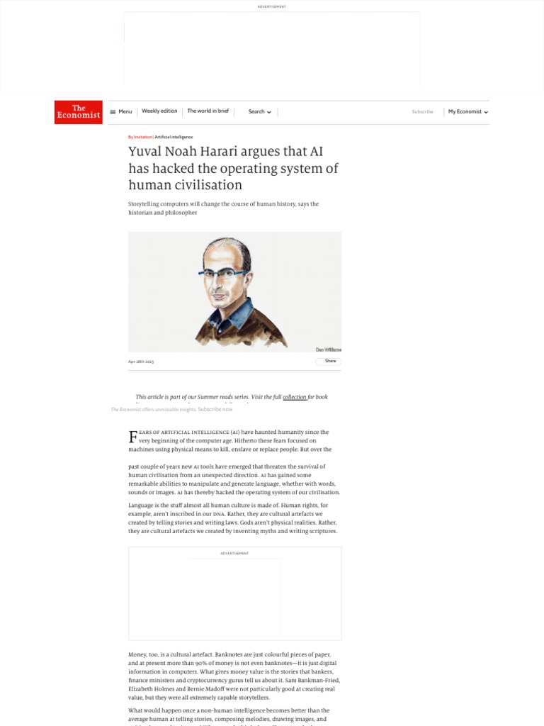 Yuval Noah Harari Argues That Ai Has Hacked The Operating System Of
