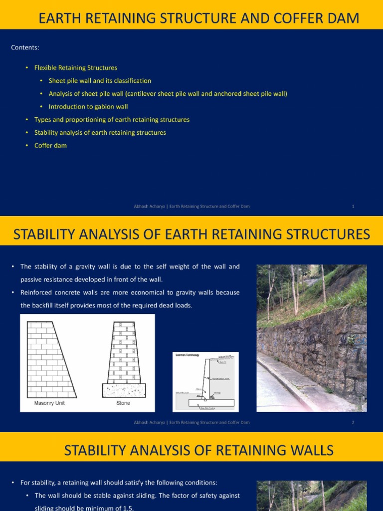 Stability Analysis of Retaining Structures | PDF