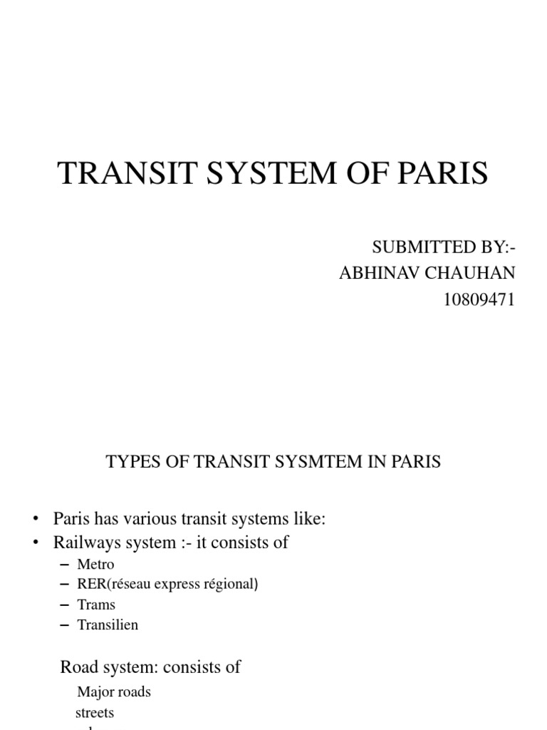 Paris Rapid Transit System Overview | PDF | Rapid Transit | Public ...