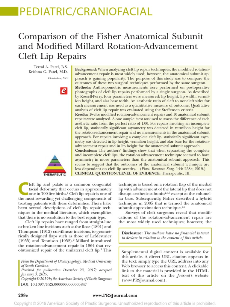 Comparison Millard vs Fischer | PDF | Surgery | Plastic Surgery