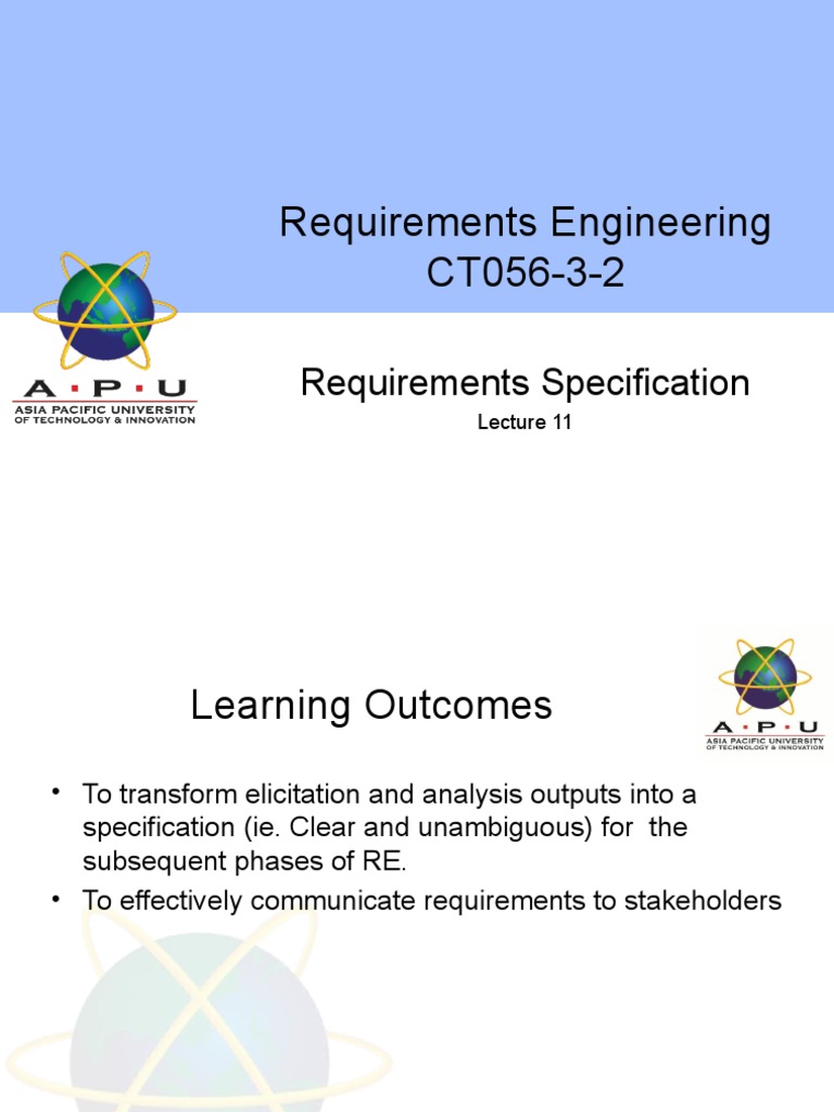Week 11 - Lecture 1. Specification | PDF