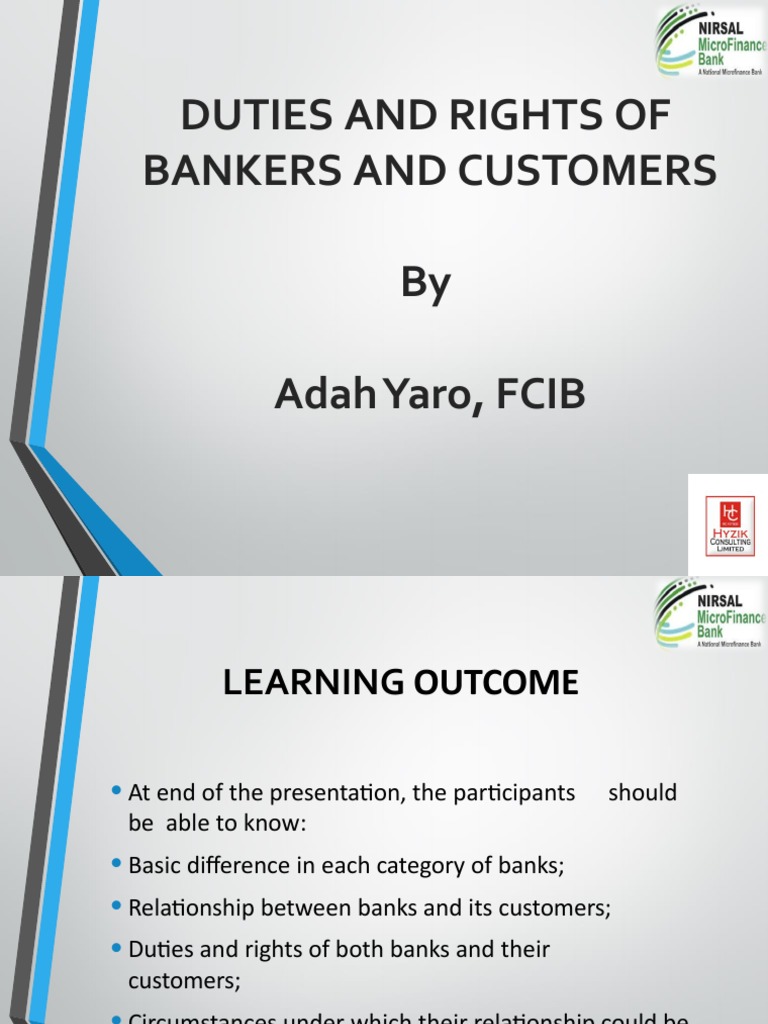 Duties and Rights of Bankers and Customers | PDF | Banks | Cheque