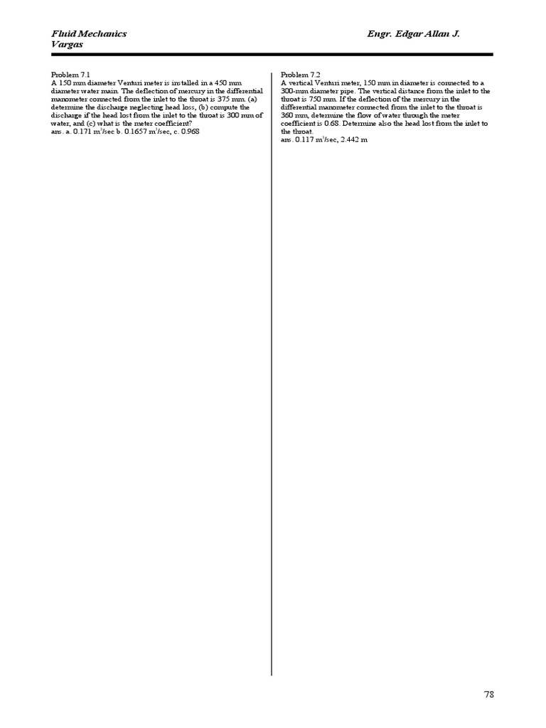 Sample Problem Part 7 Mech Fluid PDF Free | PDF | Nozzle | Classical ...