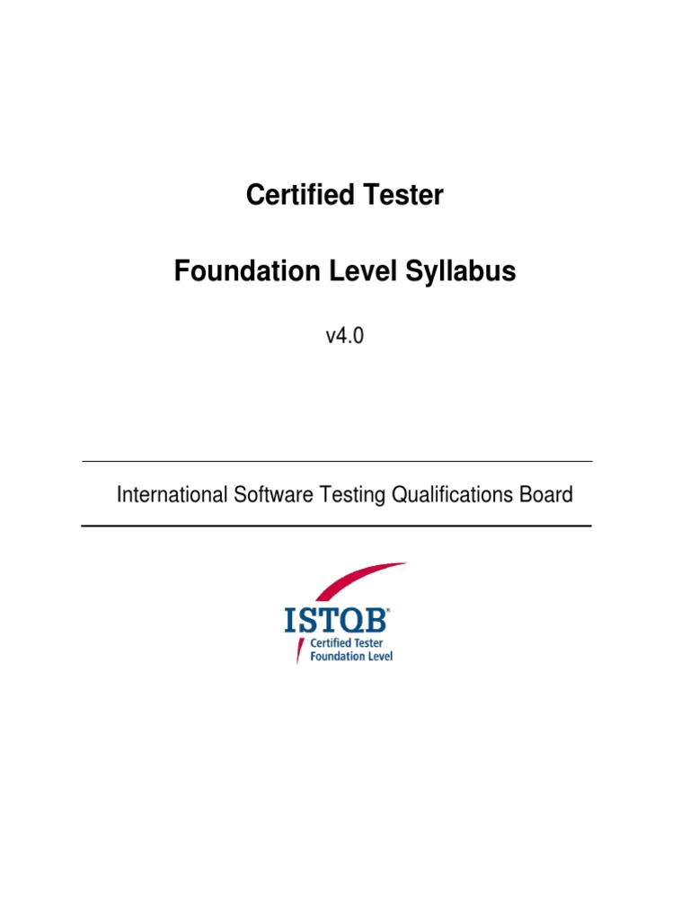 ISTQB CTFL Syllabus-V4.0 | PDF | Software Testing | Quality Assurance
