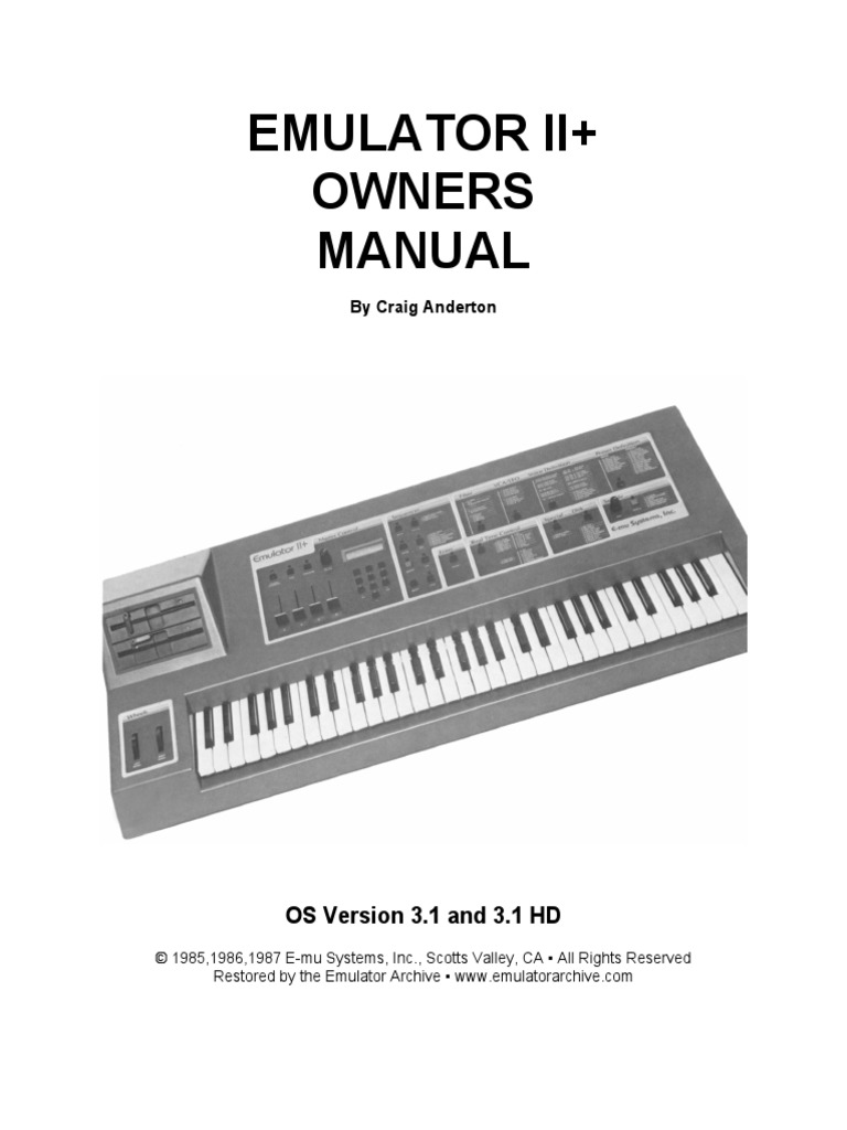 Emulator II Manual | PDF | Synthesizer | Floppy Disk