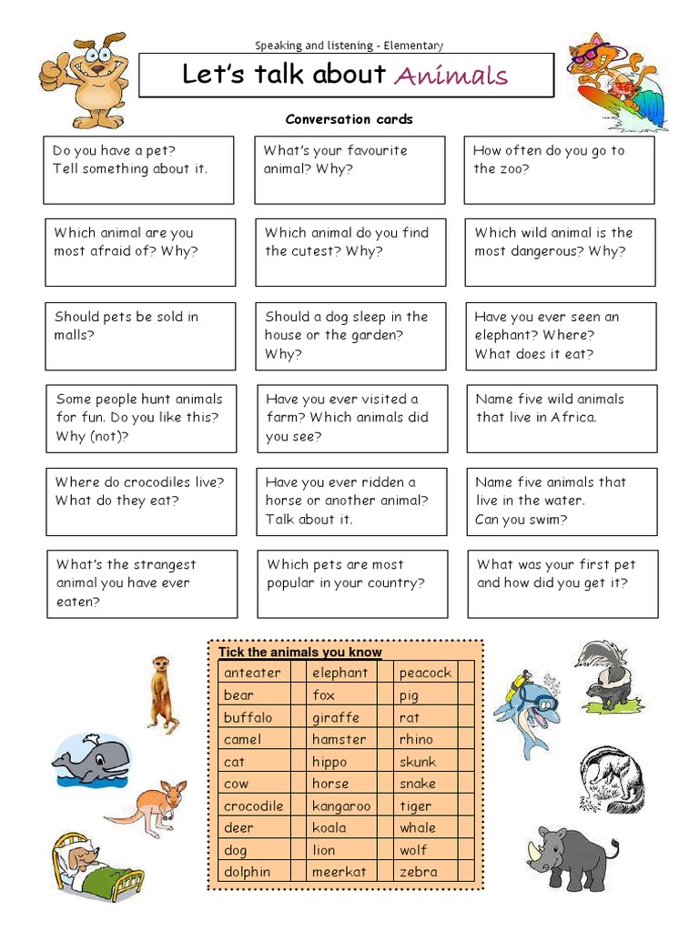 Animal Conversations for Beginners | PDF