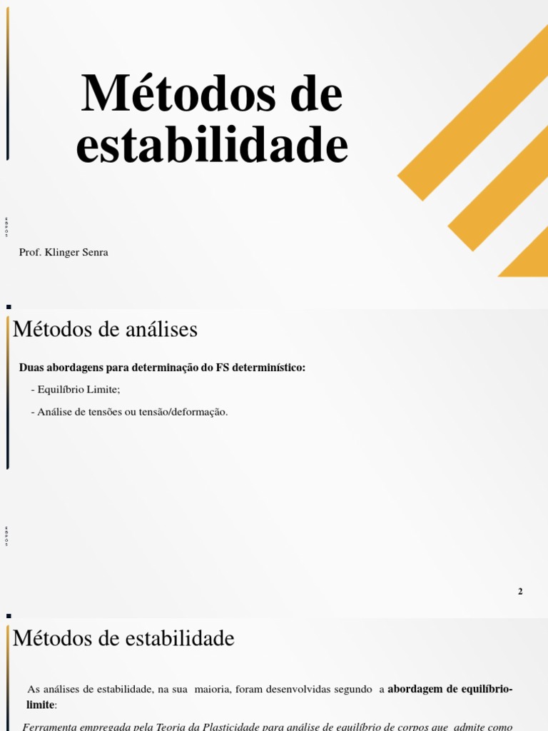 4-Métodos de Estabilidade | PDF | Estresse (Mecânica) | Engenharia