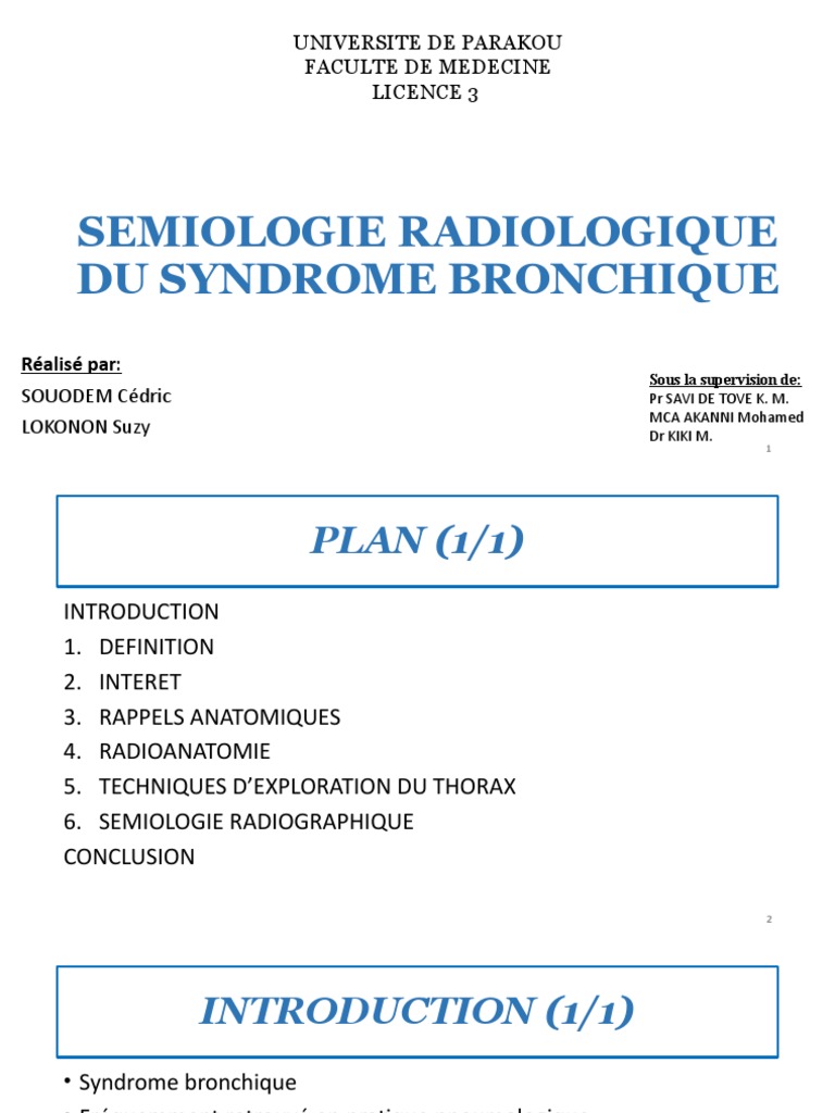 Syndrome Bronchique 2022 - 2023 | PDF | Poumon | Système respiratoire