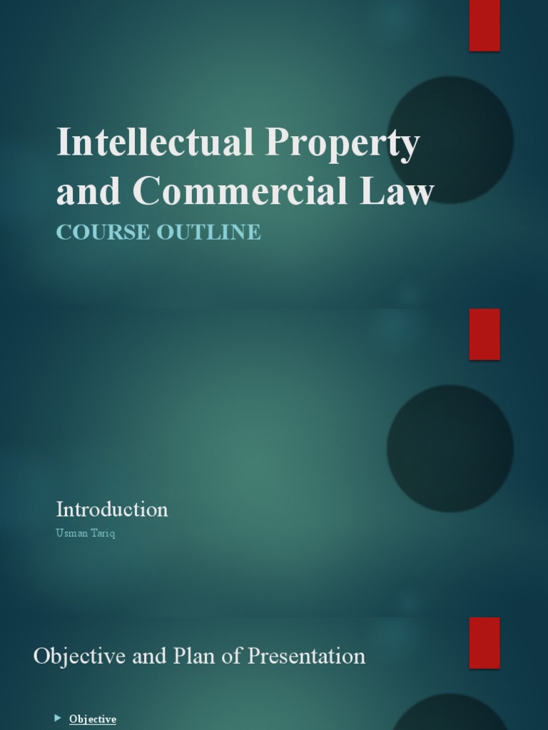 Commercial Law & IP Course Overview | PDF | Intellectual Property ...