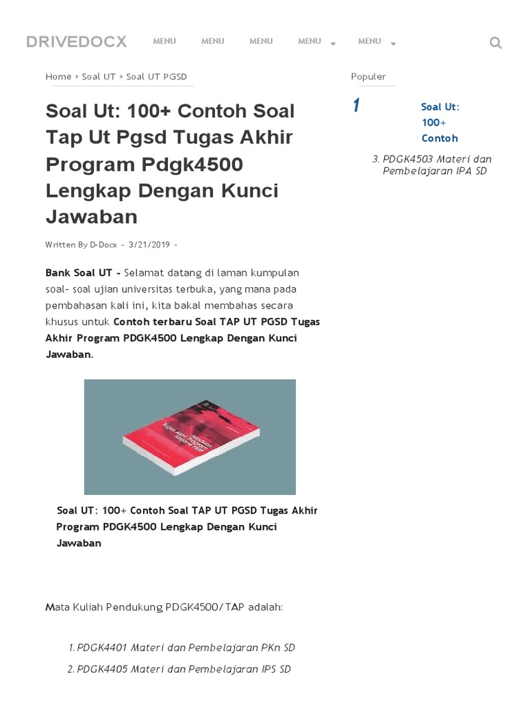 Contoh Soal Tap Dan Jawabannya | PDF