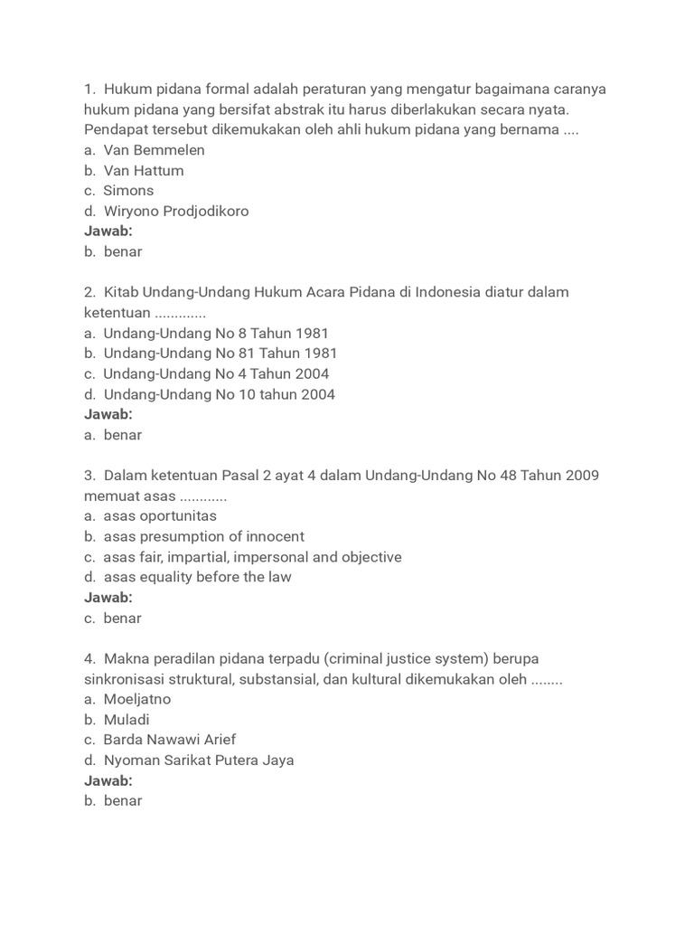 Soal Uas Hukum Acara Pidana | PDF