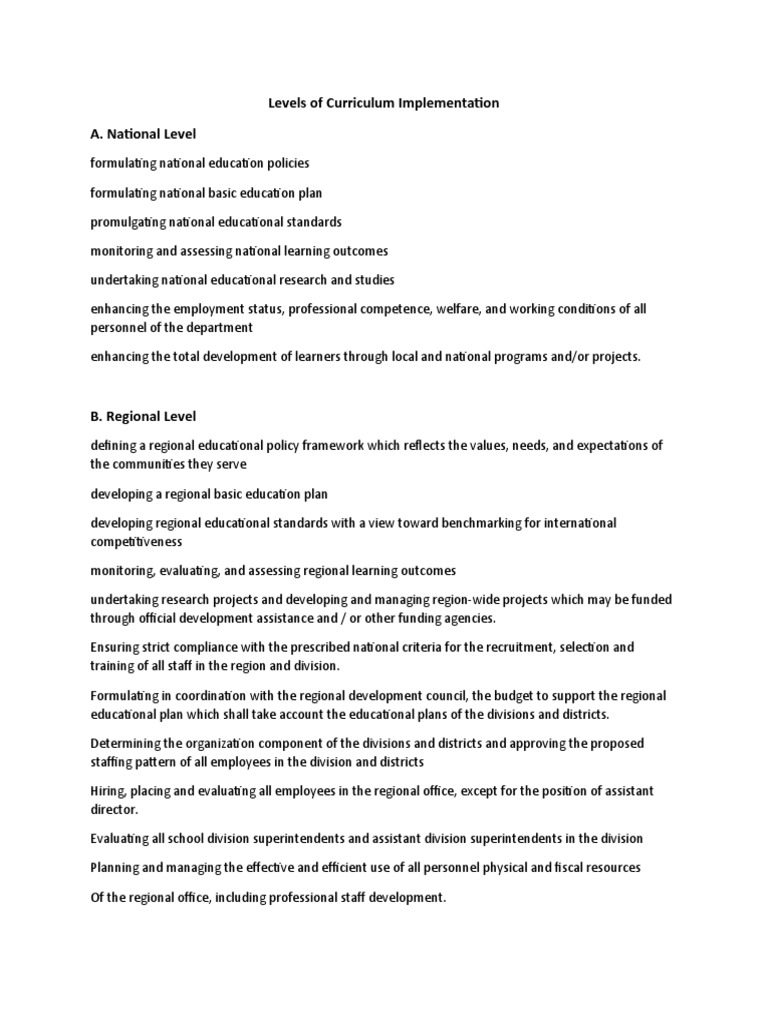Level of Curriculum Implementation | PDF | Curriculum | Schools