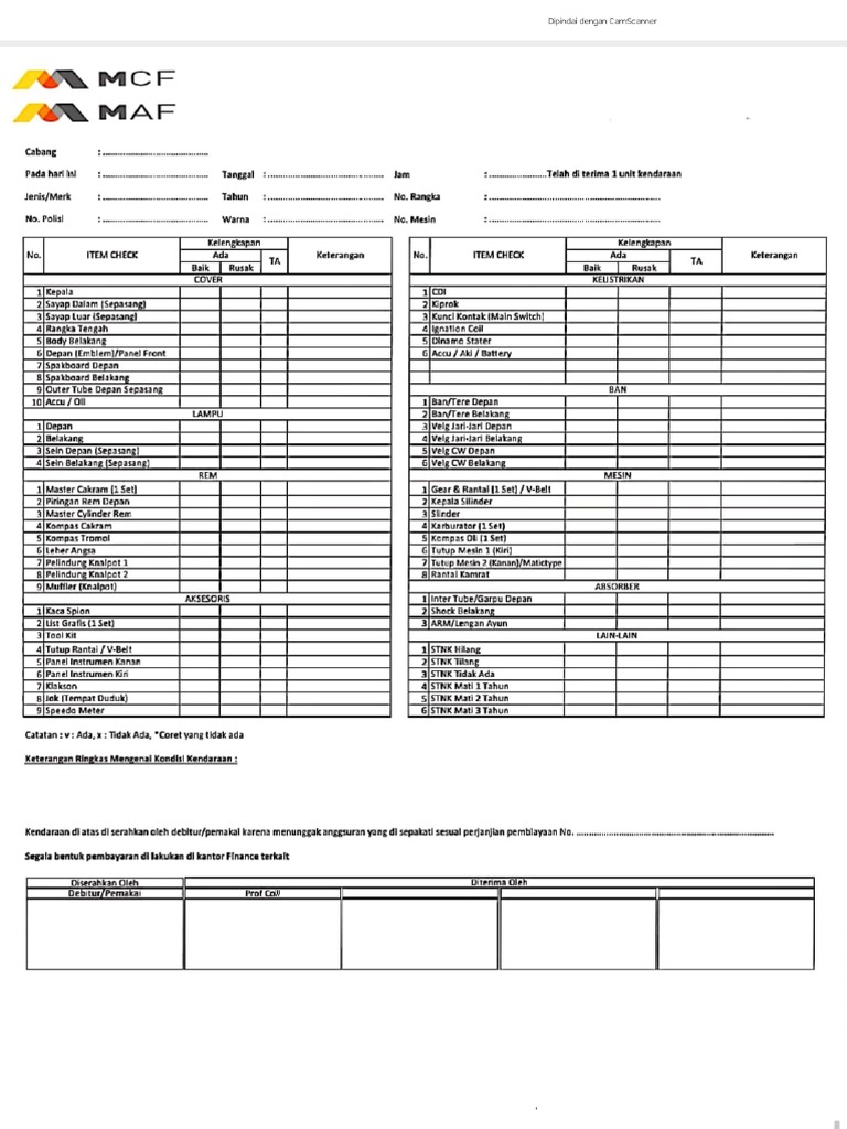 CONTOH BSTK MACF | PDF