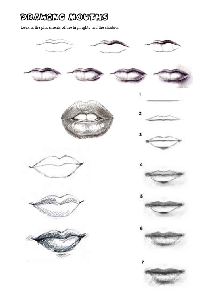 Step-by-Step Realistic Mouth Drawing | PDF
