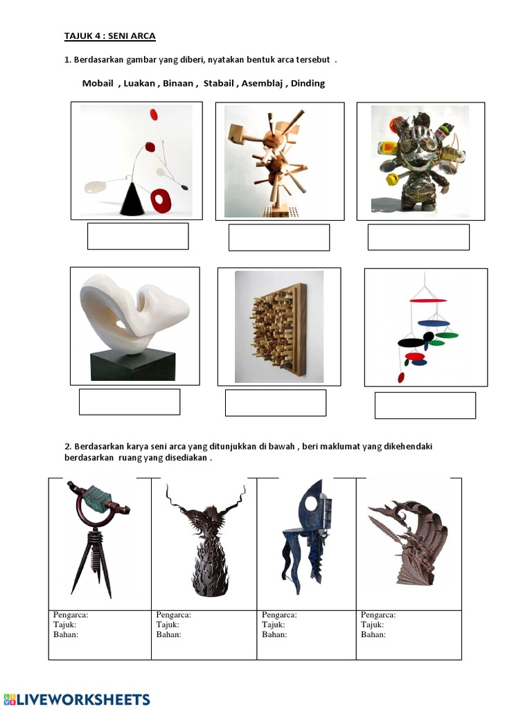 Tajuk 4: Seni Arca: 1. Berdasarkan Gambar Yang Diberi, Nyatakan Bentuk Arca Tersebut | PDF