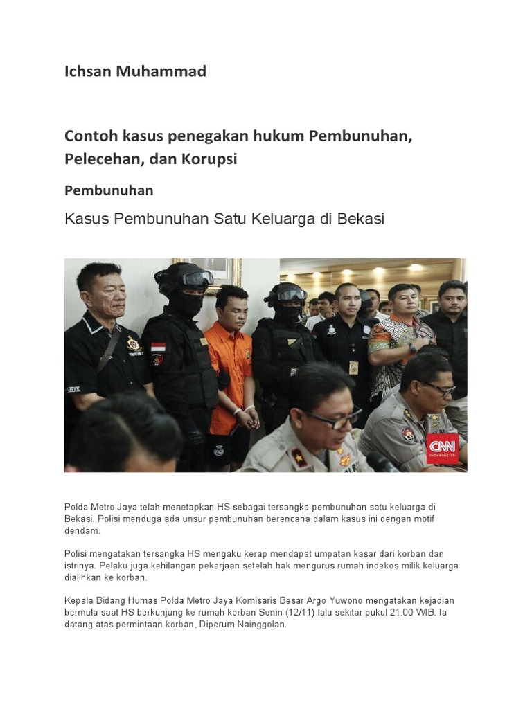 Tugas Kewarganegaraan Contoh Kasus Penegakan Hukum Pembunuhan ...