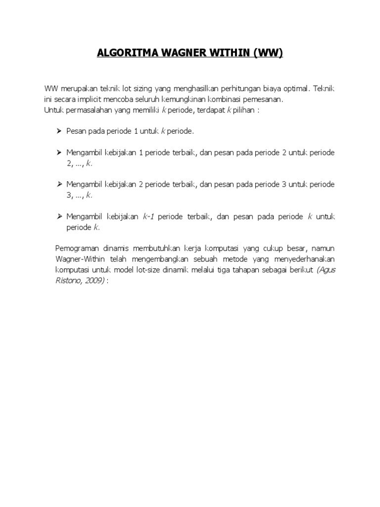 Algoritma Wagner Within (Final) | PDF