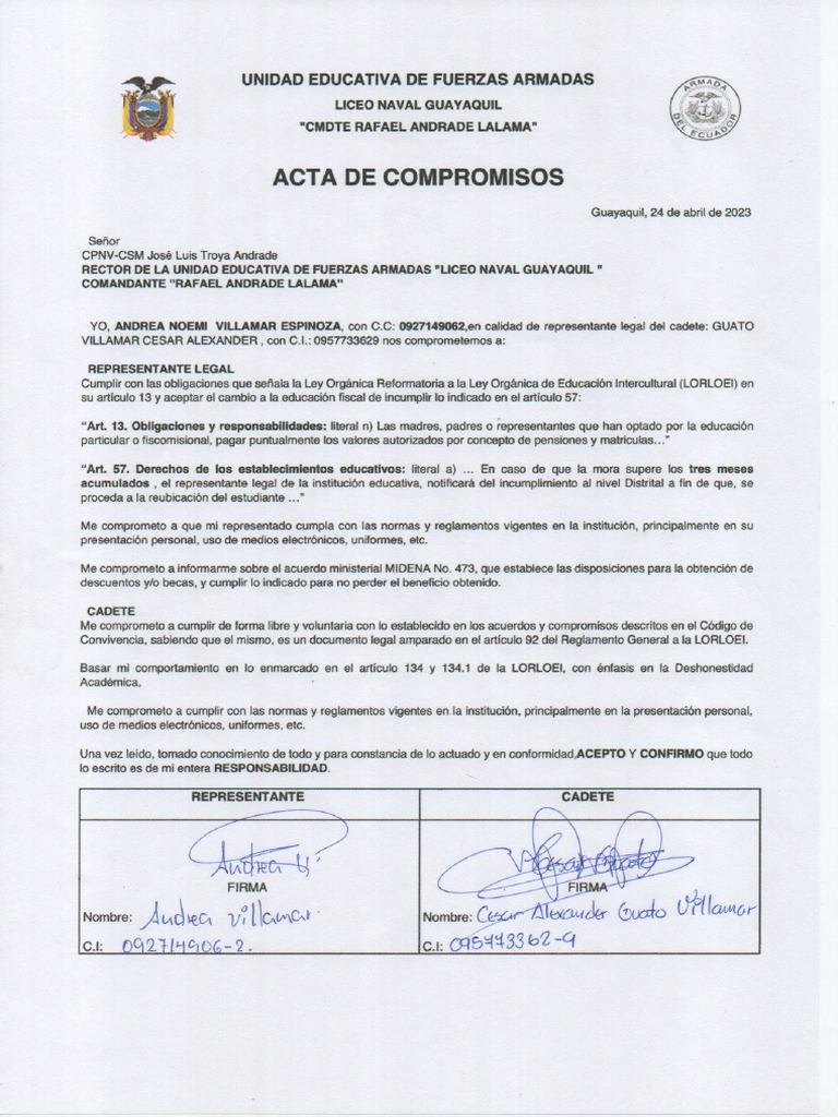 Carta de Compromiso | PDF