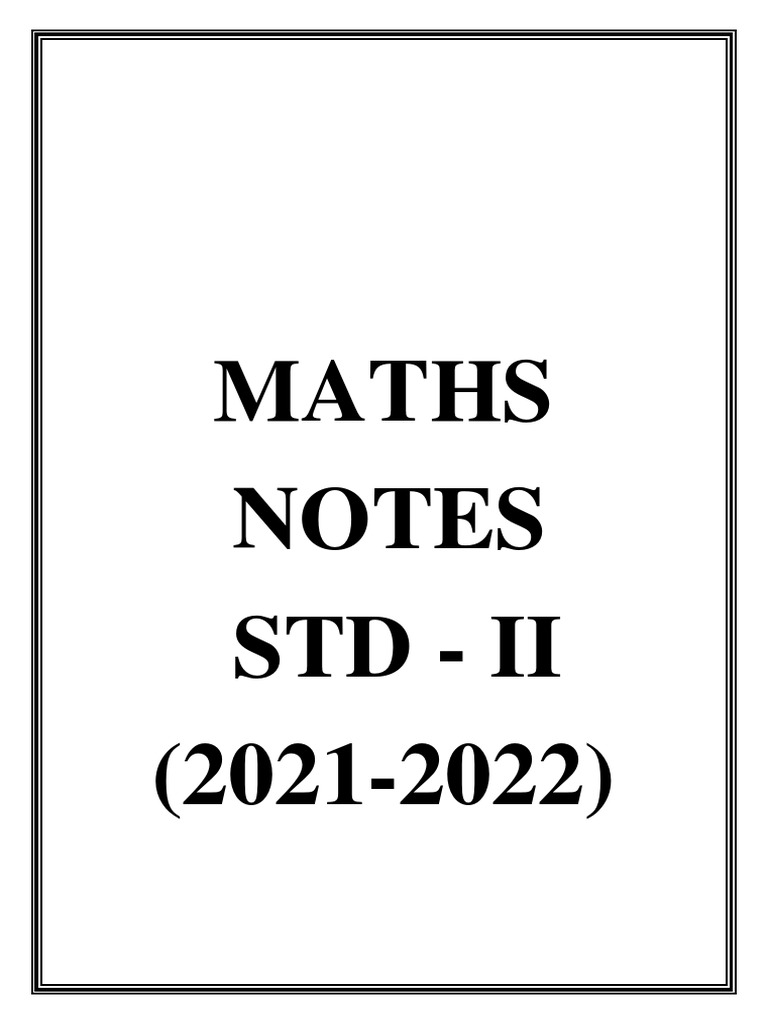 STD 2 Maths Notes 2021 2022 | PDF | Rectangle | Shape
