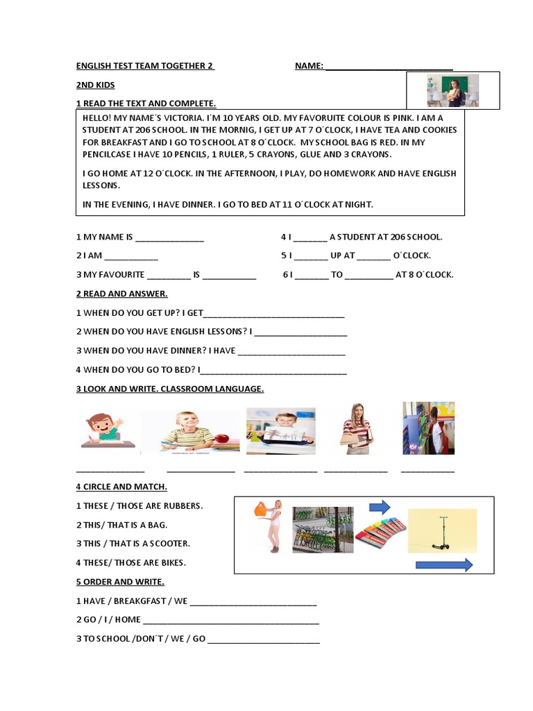 English Test Team Together 2 | PDF