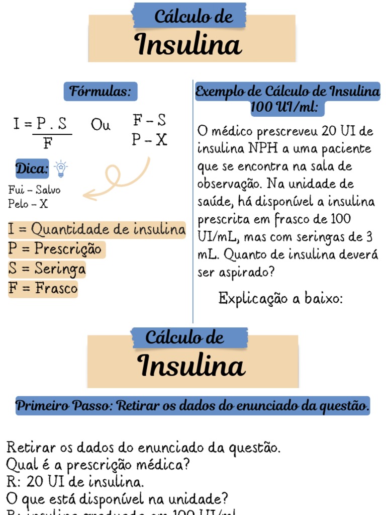 Cálculo de Insulina | PDF | Diabetes | Receita médica