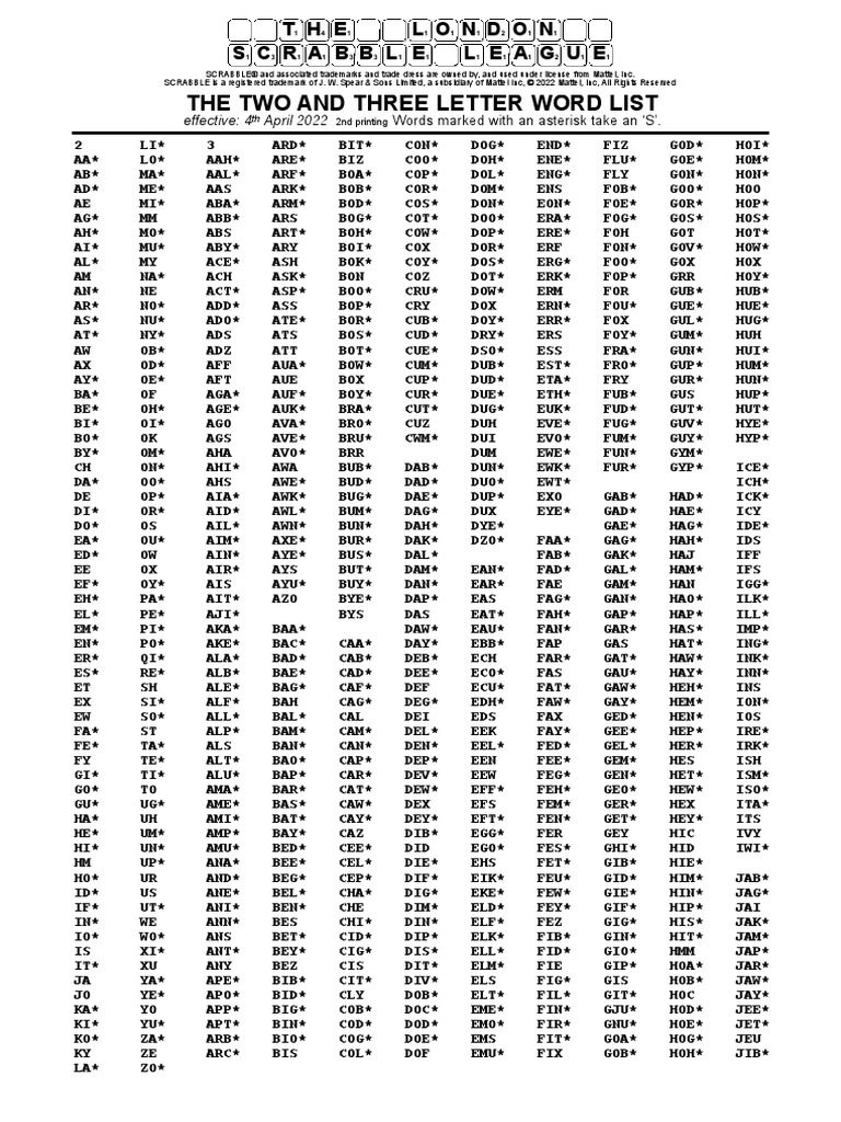 LSL2 3letterwordlist | PDF