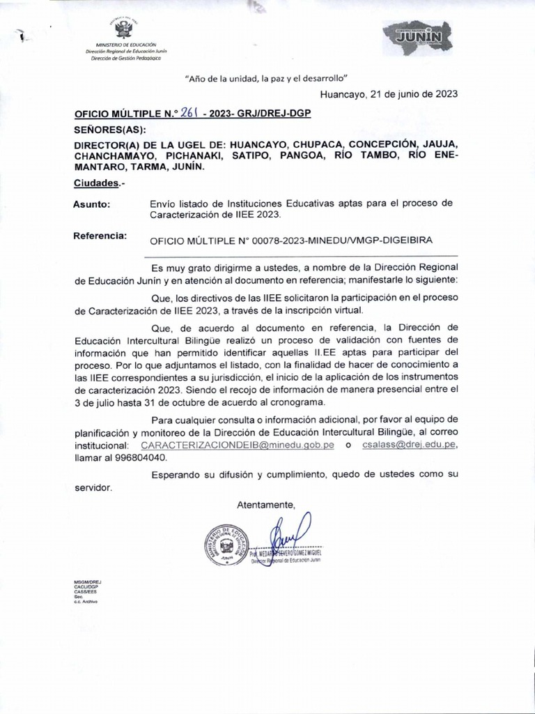 Oficio Múltiple 261 | PDF