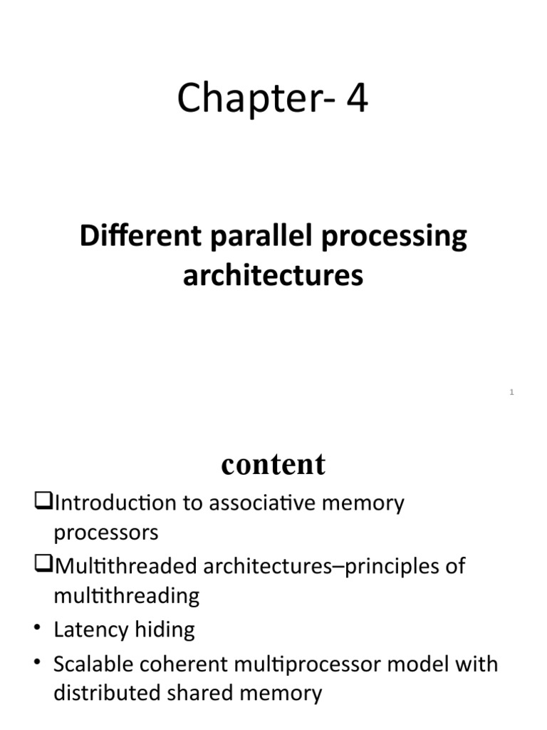Different Parallel Processing Architecture Pdf Parallel Computing Central Processing Unit