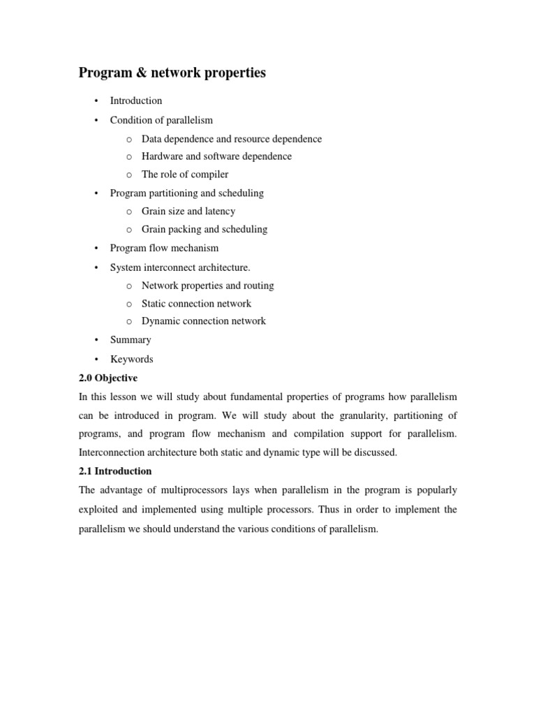 Program and Network Properties | PDF | Parallel Computing | Computer Network