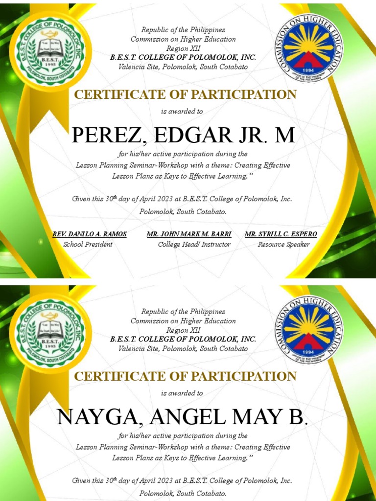 Certificate of Participation | PDF